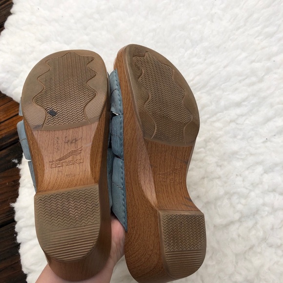 Dansko | Shoes | Dansko Blue Leather Clog Sandals Size 4 | Poshmark